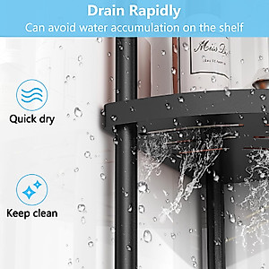 Taaji Standing Shower Caddy Corner, Metal Shower Shelf Caddy Stand Organizer Shampoo, 3 Tier Shower Stands for Inside Shower, Bathroom, Bathtub Corner, Black