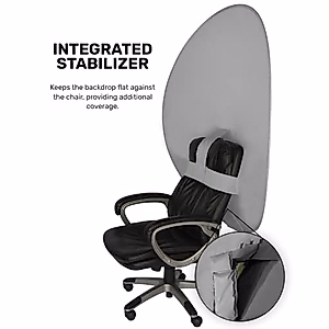 Webaround Big Shot 56" | Grey | Portable Collapsible Webcam Backdrop | Attaches to Any Chair | Wrinkle-Resistant Fabric | Ultra-Quick Setup and Takedown | Perfect for Zoom, Webex, Teams, etc.