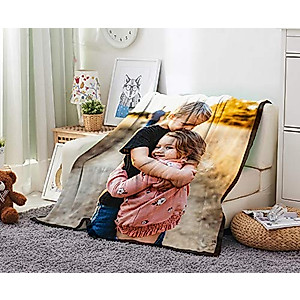 Dailyextreme Custom Blankets with Photos Collage, Picture Throw Blanket Personalized, Customized Photo Gifts for Kids/Adults/Family, Souvenir, Blanket with Picture Upload,1 Photo Collage,48x32in