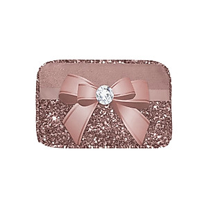 XOZOTY Personalized Rose Gold Diamond Bow Print Lunch Bags with Name Portable Reusable Insulated Lunch Box for School Work Office
