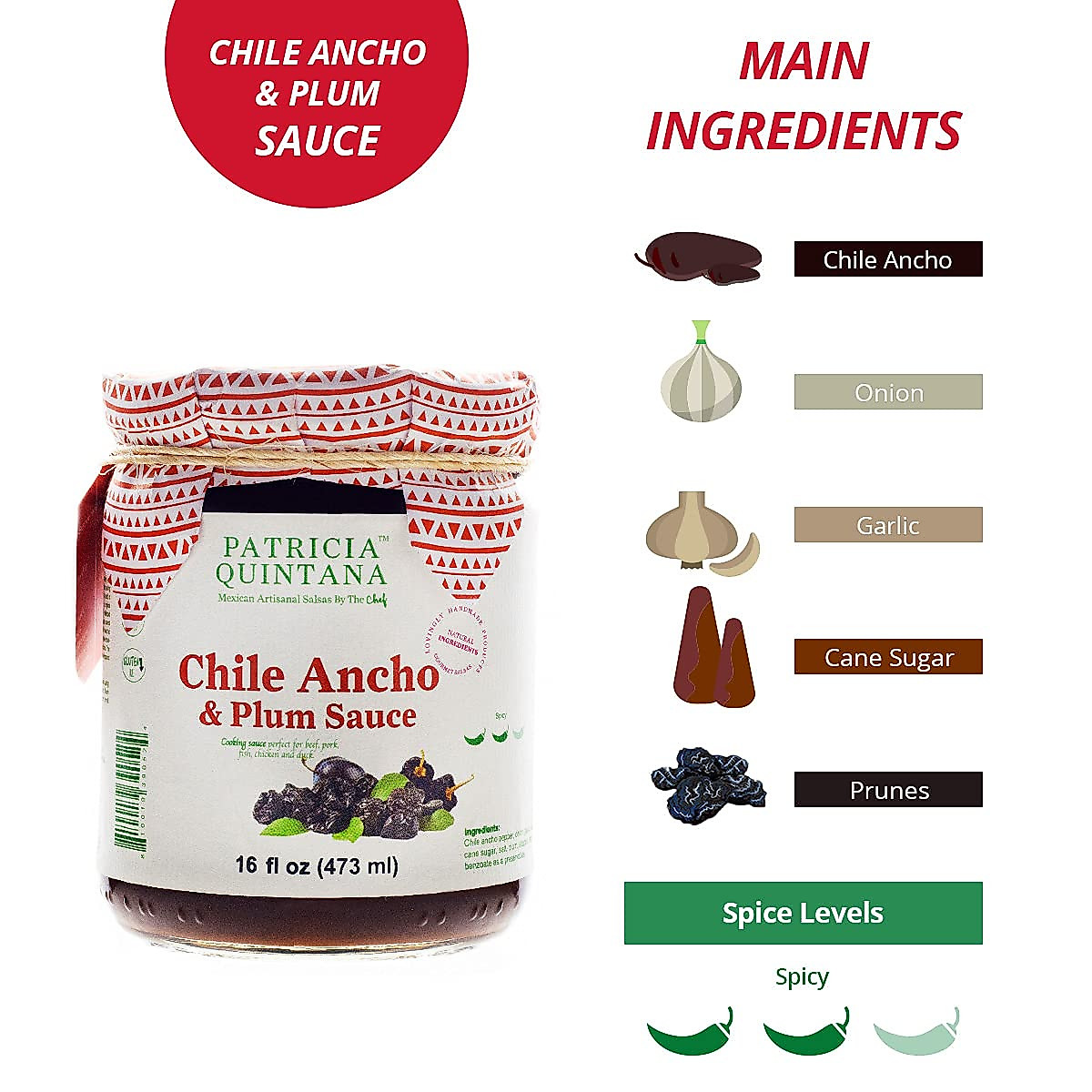 Patricia Quintana Chile Ancho & Plum Marinade - Ideal for Burritos, Pulled Pork & Grilled Veggies (16 oz, 2-Pack)