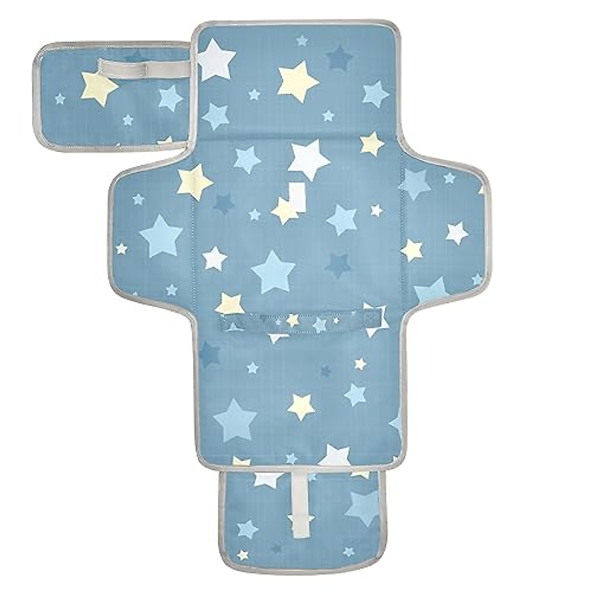 Bulletgxll Cartoon Star Blue Portable Diaper Changing Pad Waterproof Changing Pad with Baby Tissue Pocket and Magic Stick for Newborn Baby.