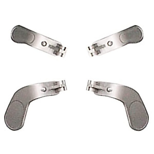 E-MODS GAMING Metal Stainless Steel Paddles Hair Trigger Locks Replacement Parts for Elite Series 2 Controller, Xbox One Elite Controller - 4PCS(2 Medium & 2 Mini) (Silver)