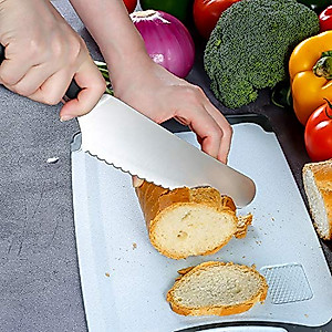 WELLSTAR Sandwich Knife, 6.5 Inch German Stainless Steel Serrated Utility Knife for Bread Vegetable Meat Cutting, Butter Spreader Knife, Razor Sharp Full Tang Handle Multipurpose Kitchen Knife