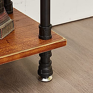 Anynice Industrial Bookshelf, Bookcases and Book Shelves 5 Shelf,Pipe Bookshelf, Industrial Pipe Shelving, Pipe Shelves(Rustic Brown, 29.5" L x 11.8" W x 70" H)