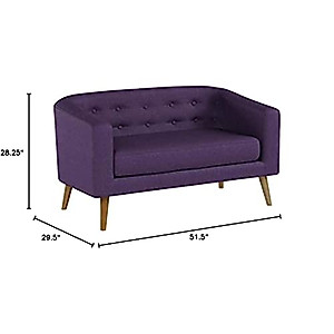 Christopher Knight Home Bridie Mid-Century Modern Loveseat, Muted Purple Fabric