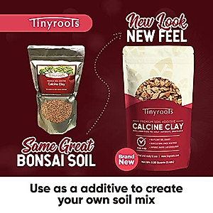 Tinyroots Clay Soil for Plants, 2.25 Quart Bag, Bonsai Tree Soil Additive, Turface Clay Holds Moisture, Provides Drainage and Aids in Root Development