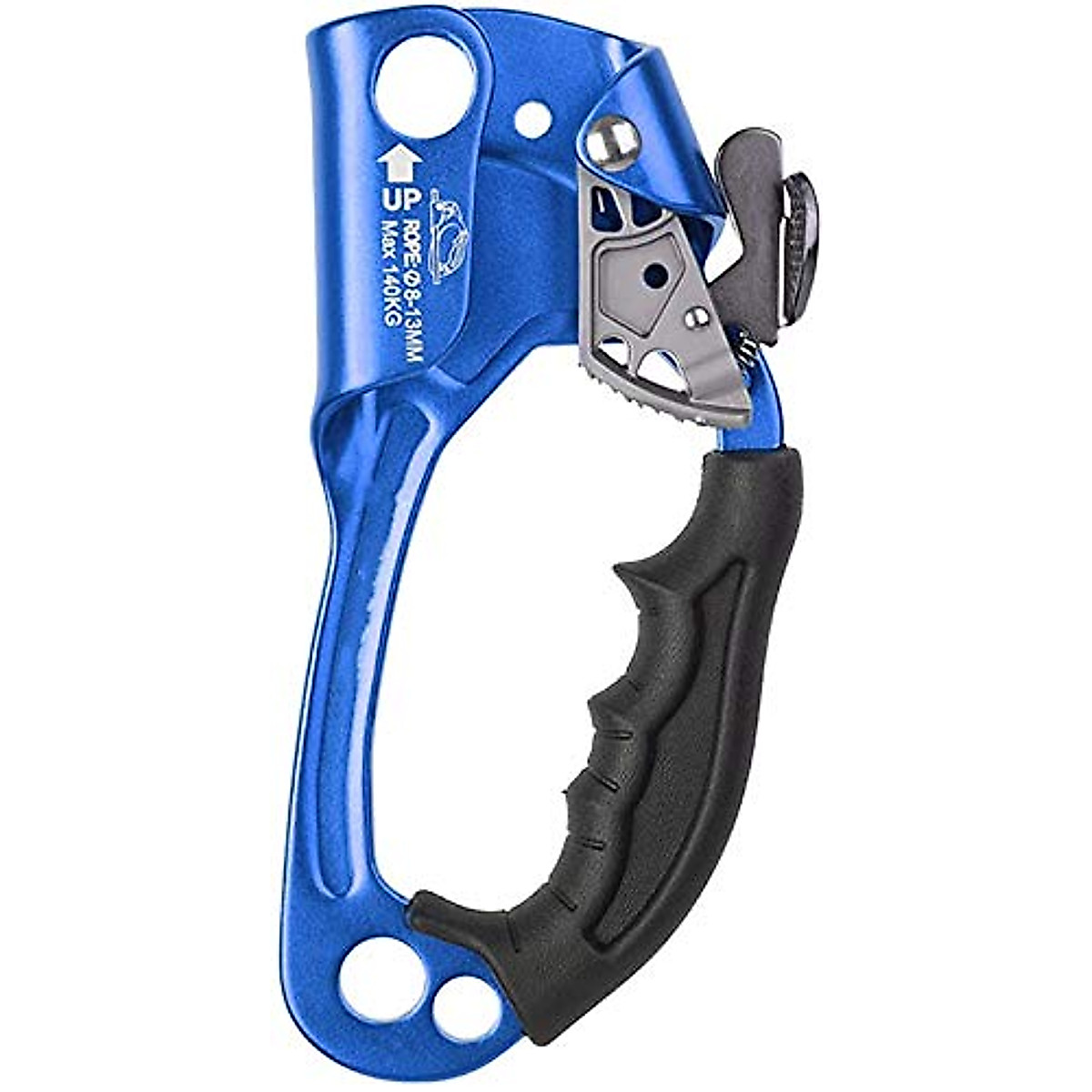 SZCQ SRT Climbing Equipment Hand Ascender Light Alloy Mountaineering Rock Ergonomic Rappelling Gear Handled Right asender Arborist Tree Climber Rigging (Blue,Right Hand)