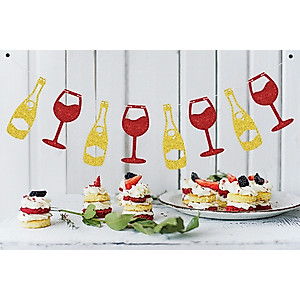 Wine Banner Gold Red Glitter, Wine Time Banner, Wine Tasting Party Decorations, Whisky Birthday Banner, Wine Tasting Party Supplies, Wine Bachelorette Party Decorations