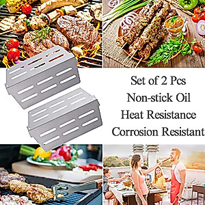 GasSaf Heat Deflector Replacement for Weber 65505 7622,Genesis 300 Series(2011 & Newer) E-310 E-320 E-330 S-310 S-320 S-330 with Front-Mounted Control, Replace for Weber 62756(2PCS,13 1/4” x 8 3/4")