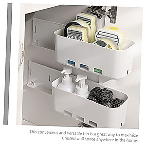 VICASKY 2pcs Box Shelf Under Sink Storage Caddy Plastic Storage Drawers Under Sink Shelf Multipurpose Sink Organizers Under The Sink Organizer Kitchen Bathroom Organizer White Counter Pp