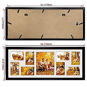WIFTREY 3 Pack Wall Mount Floating Corner Shelves and 2 Pack 4x6 Picture Frames Collage with 9 Openings