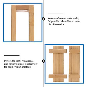 Yardwe Wood Sushi Press Mold Oshizushi Mold Box Bamboo Sushi Maker Tool DIY Wood Sushi Making Kit for Home Sushi Rice Roll Mold Tool Set