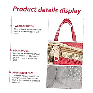 COLLBATH Insulated Bag Thermal Insulation Bag Food Bag Pizza Warmer Bags Grocery Cooler Bag Food Warmer Bag Portable Cake Storage Bag Pizza Carrying Bag Film Red