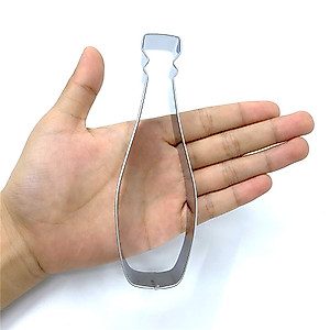 LILIAO Wedding Cookie Cutter Set for Anniversary/Bridal/Engagement - 5 Piece - Heart, Wedding Dress, Plaque, Champagne and Champagne Glass Fondant Cutters - Stainless Steel