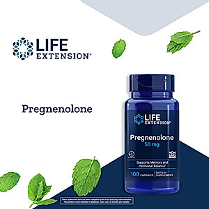 Life Extension Pregnenolone 50mg - For Hormone Balance, Anti-Aging & Longevity - Memory & Cognition Supplement – Non-GMO, Gluten-Free - 100 Capsules