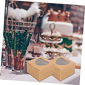Baluue Bath Gift 28 Pcs Boxes Kraft Paper Box Boxes with Window Treat Box Cakesicle Boxes Mini Cake Boxes Cake Pans Gift Wrap Boxes Bakery Box Party Favor Cookie Boxes Van