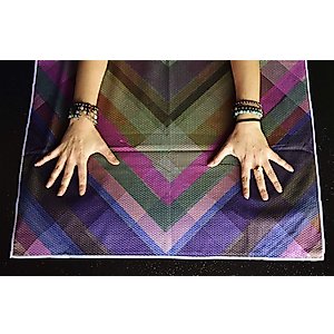Hot Yoga Towel,Non-Slip Yoga Mat Cover,Eco-Friendly,Exclusive Pockets Cover Each Corner of The mat,Microfiber Yoga Towel,Ideal for Bikram, Hot Yoga, Pilates,or Sweaty Practice (Cosmic)