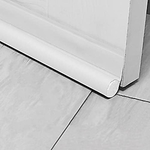 Resdenio Door Draft Stopper Weather Stripping - 37 Inch Door Stoppers for Bottom of Door Seal Gap Reduce Noise and Dust, Under Door Draft Stopper (White)