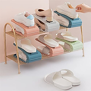 KNFUT Shoe Slots, Durable Adjustable Shoe Organizer Footwear Support Slot Space Saving Cabinet Closet Stand Shoes Storage Rack Shoebox (Color : L)