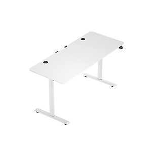 MSW Electric Standing Desk, 140 x 60 cm Steel Adjustable Height Gaming Desk, Quick Assembly, Stable, Ultra-Quiet Motor - V3-1460 (White Color) - Intexca
