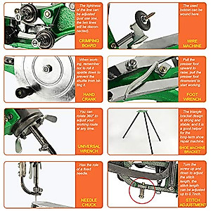 ColouredPeas (the Latest Upgraded Version 10 -Bearings) Shoe Repair Hand Sewing Machine, Shoe Cobbler Machine with Nylon Line, Manual Mending for Shoes/Bags/Clothes/Quilts/Coats/Trousers…