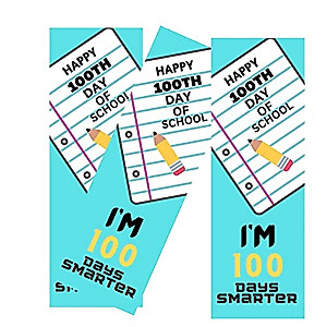 100th Day of School Bookmarks for Kids Classrooms Happy 100th Days of School I'm 100 Days Smarter Bulk 100 Count