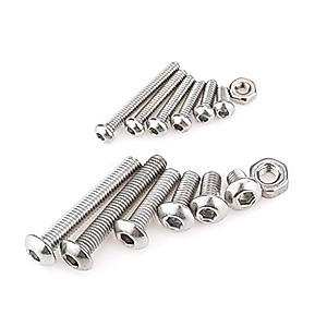 Hilitchi 500-Piece M2 M3 Hex Socket Button Head Cap Bolts Screws Nuts Assortment Kit Stainless Steel