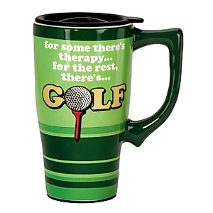 Spoontiques - Ceramic Travel Mugs - Golf - Travel Cup - Hot or Cold Beverages - Gift for Coffee Lovers