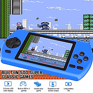 JAMSWALL Retro Handheld Game Console, Portable Retro Video Game Console with 400 Classical FC Games 2.8-Inch Screen 800mAh Rechargeable Battery Support for Connecting TV and Two Players(Blue)