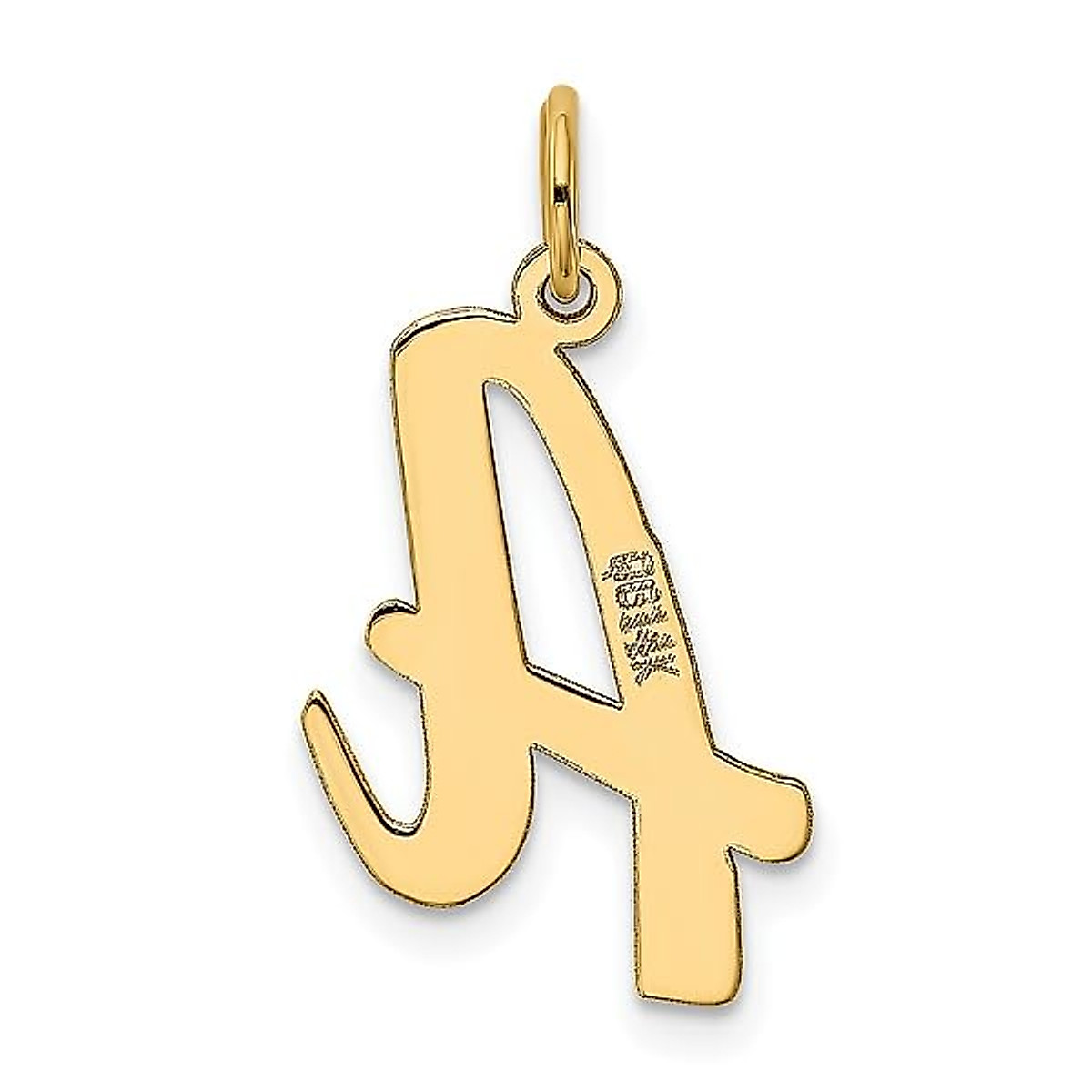 14K Yellow Gold Large Dainty Letter A Initial Name Monogram Necklace Charm Pendant Only