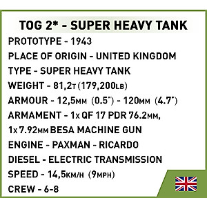 COBI 1225 Pcs Hc WWII /2544/ Tog 2 Super Heavy Tank