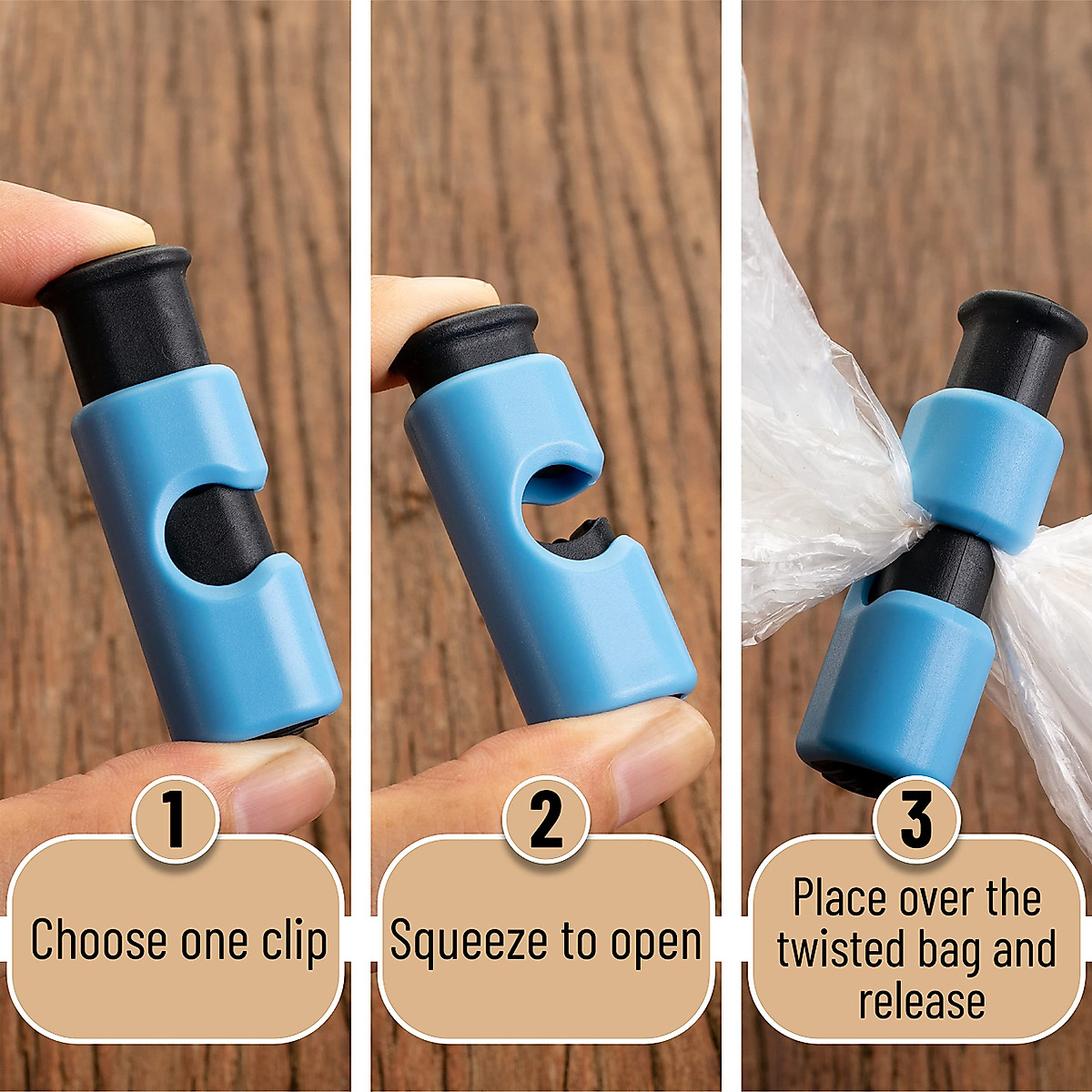 Mr. Pen- Bag Clips, 8 Pack, Squeeze and Lock Bread Bag Clips for Food Storage, Food Clips for Bags, Bread Clips, Plastic Bag Clip, Bag Closure Clips, Bread Clips Plastic, Bread Bag Clip