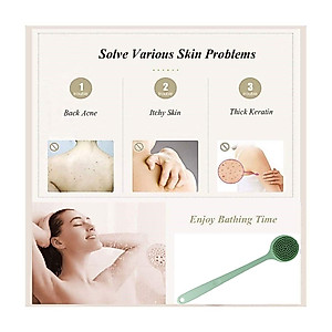 Cinlitek Silicone Body Scrubber, Long Handle Back Scrubber for Shower Brush,Exfoliating Body Scrubber, Shower Scrubber for Body Brush, Soft Silicone Bath Brush for Men,Women&Kids,with a Free Hook