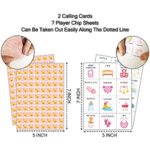 mermermu 5"x7" Pink Baby Shower Bingo Cards (24 Kinds), Baby Shower Party Favors for Teenagers and Adults, Road Trip Activities, Travel Bingo, School Classroom Party Activity -005babygirl