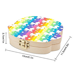 SUNYION Unicorn Baby Tooth Box Holder Keepsake Wooden Kids Tooth Fairy Boxes For Lost Tooth Boys Girls Children Cute Tooth Container Baby Birthday Gift
