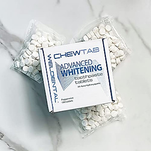 Weldental Chewtab Advanced Whitening Toothpaste Tablets with Nano-Hydroxyapatite Peppermint Refill