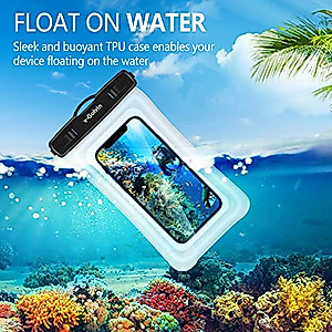 v-Golvin Floating Universal Waterproof Phone Pouch with Card Slot&Lanyard, IPX8 Cellphone Dry Bag Waterproof Case for iPhone 14 13 12 11 Pro Max SE XS XR S10 S9 Note 20/10 Up to 7" -2 Pack Black