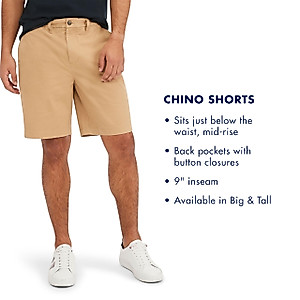 Tommy Hilfiger Men's Casual Stretch Chino Shorts, Drizzle, 33