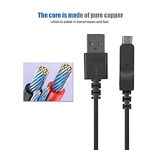 Wendry Mouse Cable, Fast USB Cable/USB Line Wireless Gaming Mouse Replacement for Razer Lancehead,Black