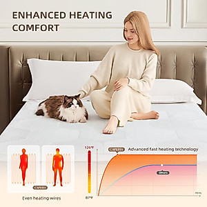 Caperia Multizone Waterproof Heated Mattress Pad, Individual Body & Feet Electric Mattress Bed Warmer 9 Heat Settings, 1-12 Hours Auto Off, Deep Pocket, Fast Heating, Machine Washable King, 78" x 80"