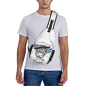 Yrebyou Cow Sling Bag Women Crossbody Chest Backpack Hiking Daypack Men Travel Casual Rideing Outdoor Beach