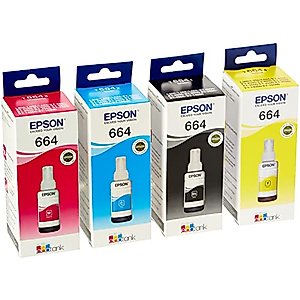 Epson Original Refill Ink Set (T6641 T6642 T6643 T6644) for L100 L110 L120 L200 L210 L300 L350 L355 L550 L555