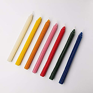 100% Pure Beeswax Handmade Taper Candles (Avocado Green) - 8 Inch Smokeless Dripless Pair - Natural Subtle Honey Smell - Elegant Honeycomb Design - by Galanta & Co.