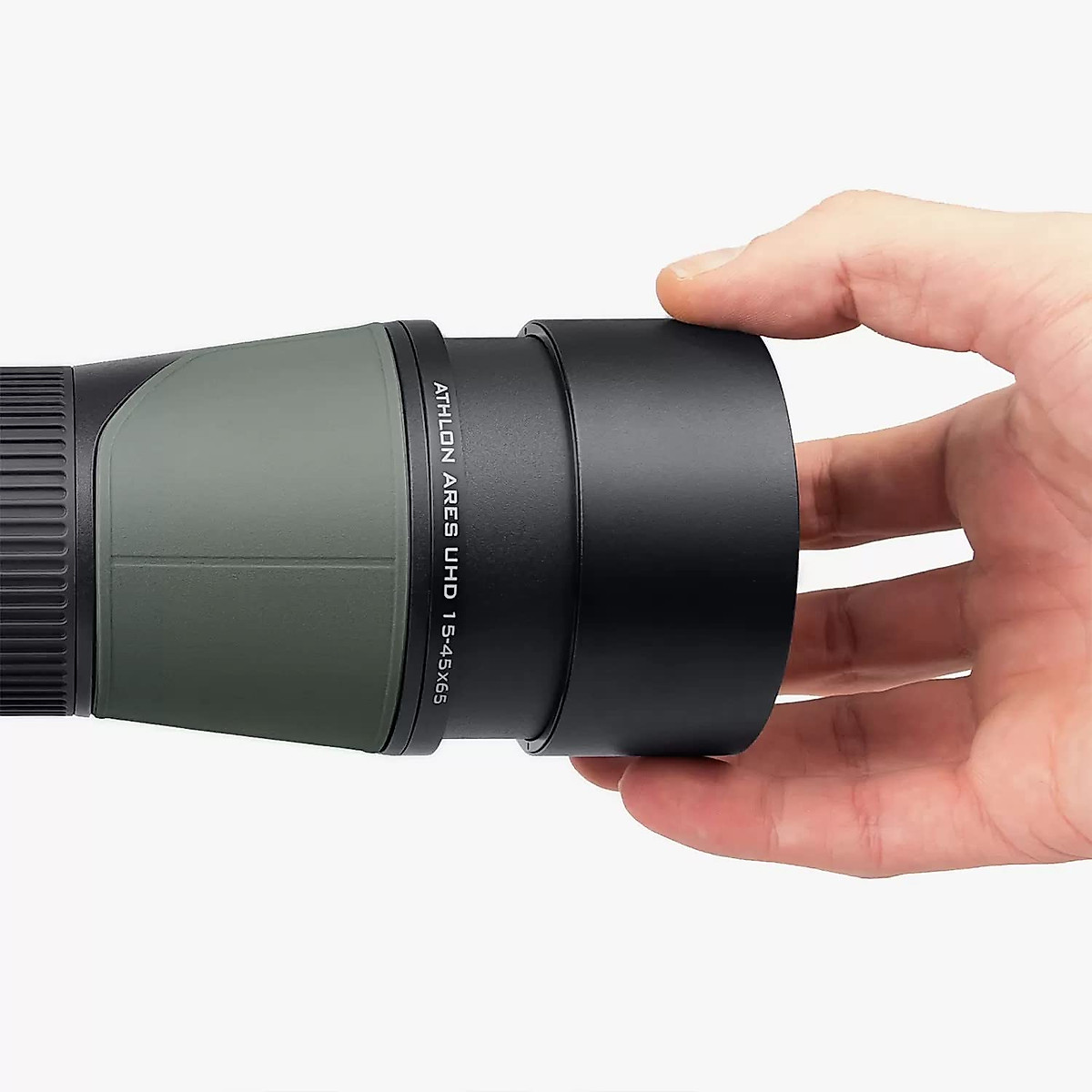 Athlon Optics Ares UHD 15-45x65 Spotting Scope - Spotting Scope for Outdoor Equipment - Bird Watching, Shooting Range & Hunting Equipment - 45 Degree - Green/Black