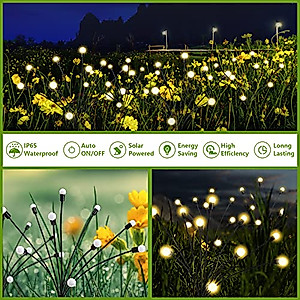 Solar Garden Lights 10LED - New Upgraded Solar Swaying Light, Sway by Wind, Ip65 Waterproof Solar Outdoor Light,Super Bright Light Bulb & High Flexibility Iron Wire, Yard Patio Pathway Decoration