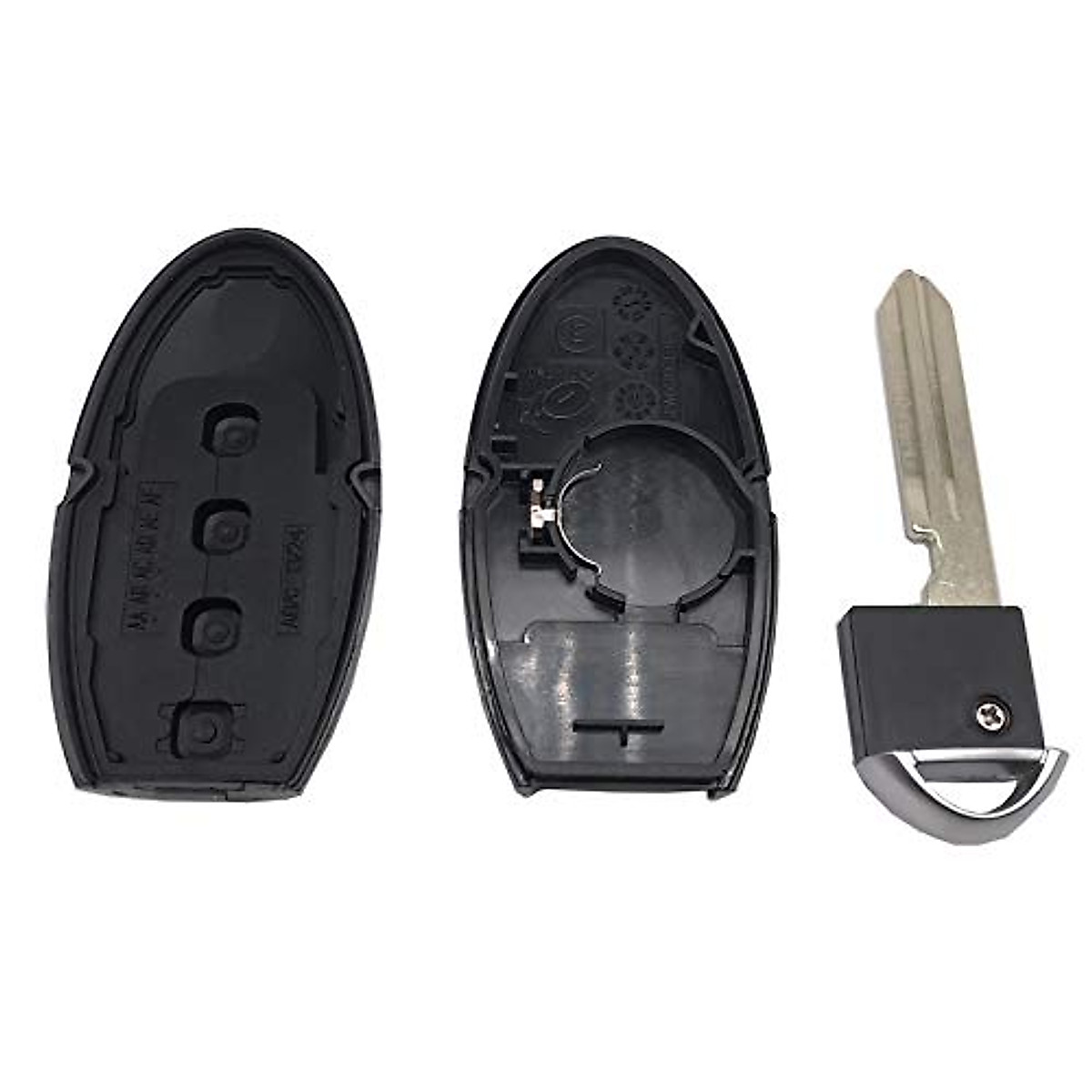 Smart Key Fob Case Shell Fit for Nissan Altima Maxima Murano Infiniti KR55WK48903 4 Buttons Replacement Keyless Entry Remote Car Key Housing Casing Outer Cover with Uncut Blade Blank & Keyring (1)