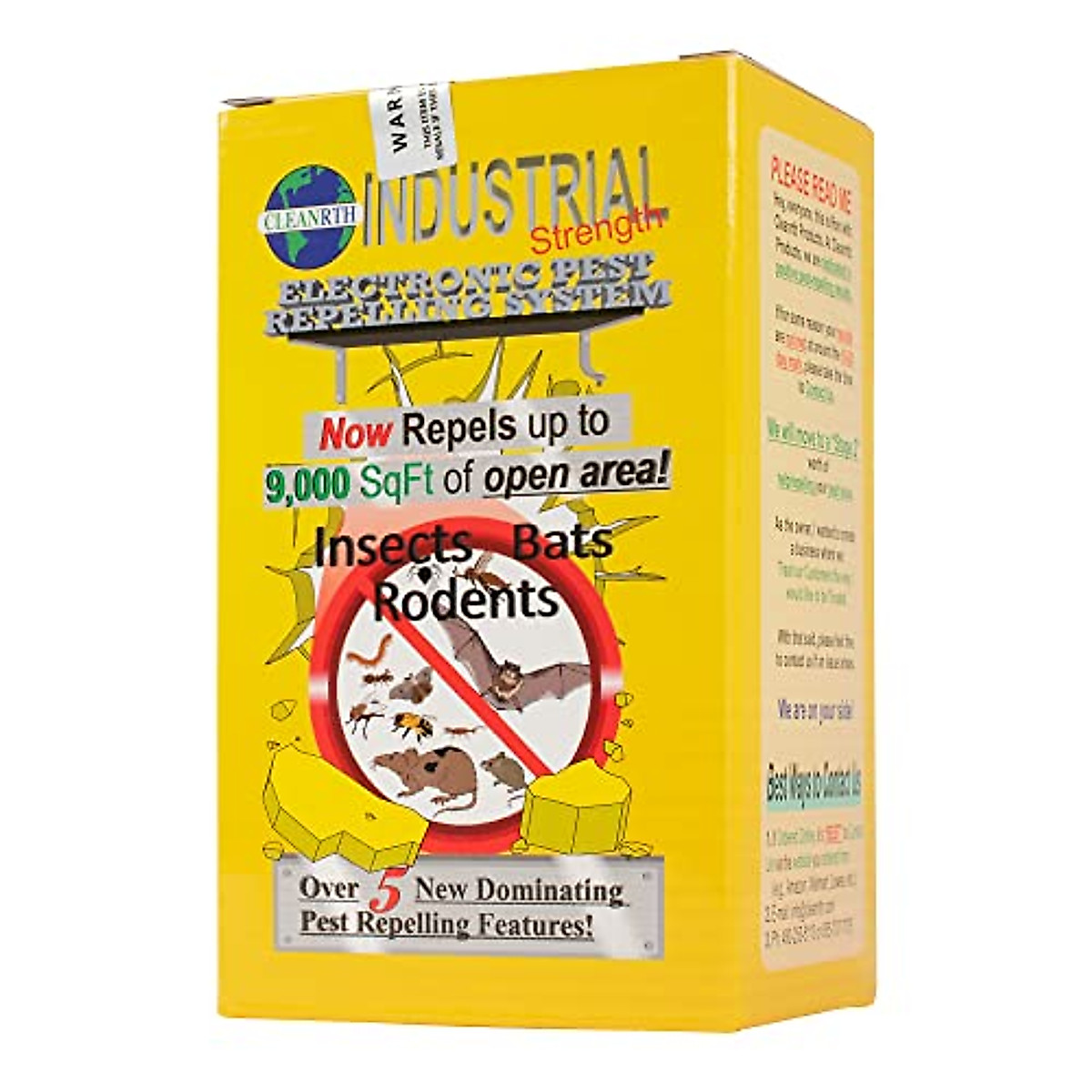 CLEANRTH CIN009 Industrial Electronic Pest Repelling System | Demands Insects, Bats, and Rodents to Flee!