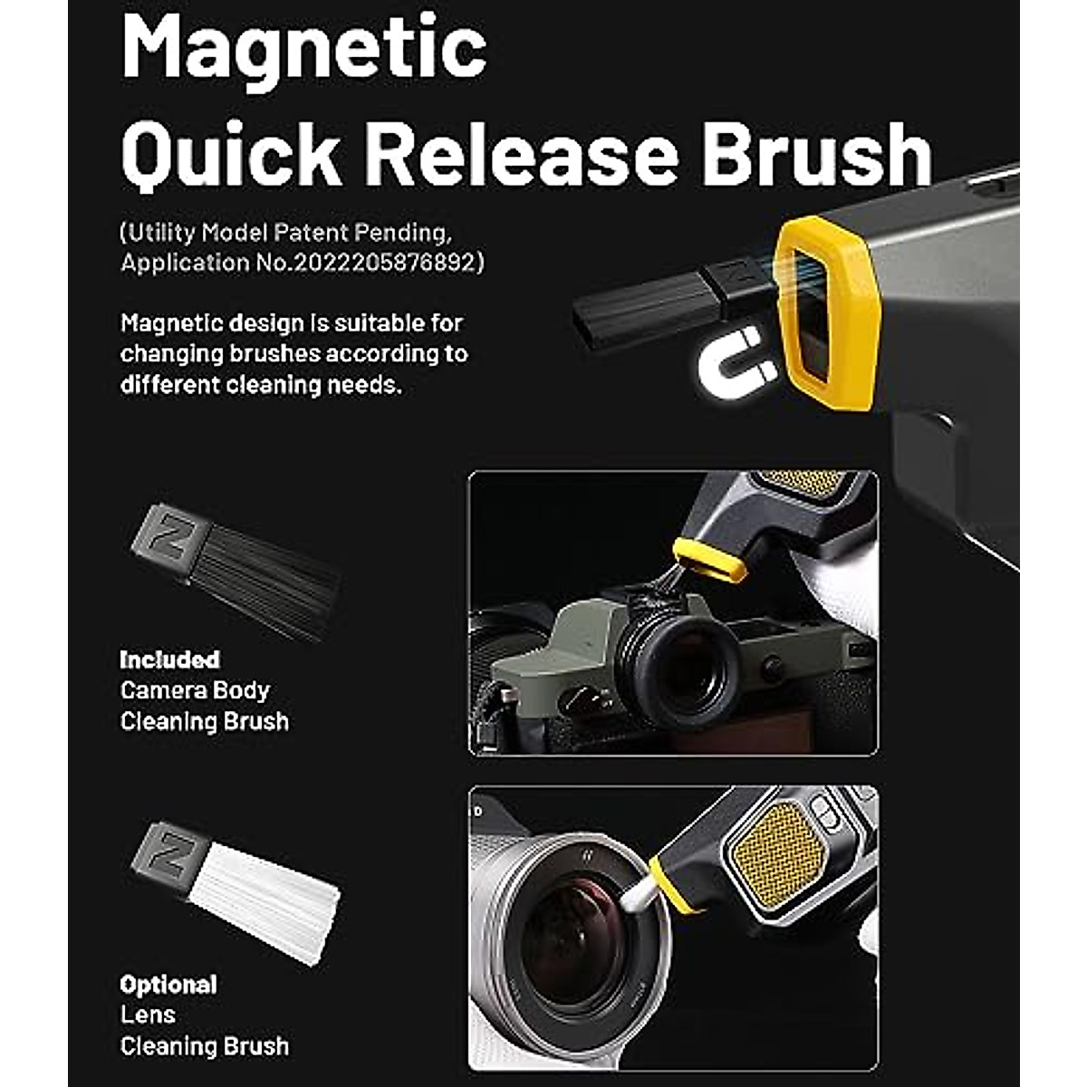 Nitecore Blowerbaby BB21 Electronic Cleaning Air Blower 2023 Version, 2.7kPa Dust Removal Wind Pressure, 80km/h Max Wind Speed, with Quick Release Brush, for Cameras Lens Cleaning and More