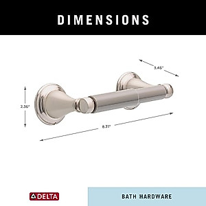 DELTA 79650-BN Windemere Toilet Paper Holder, 8.31 x 3.46 x 2.36 Inches, SpotShield Brushed Nickel